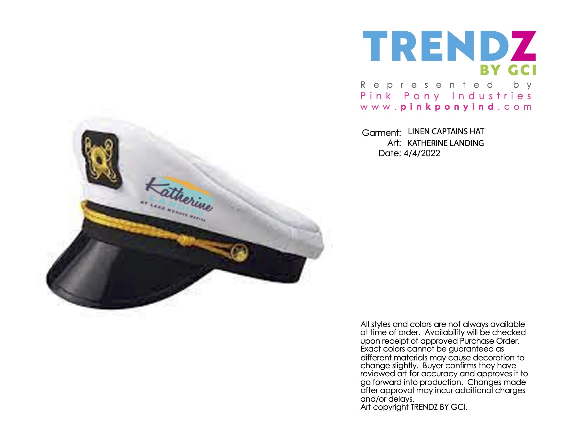 PPI TZ bhkl captian hat | Pink Pony Industries